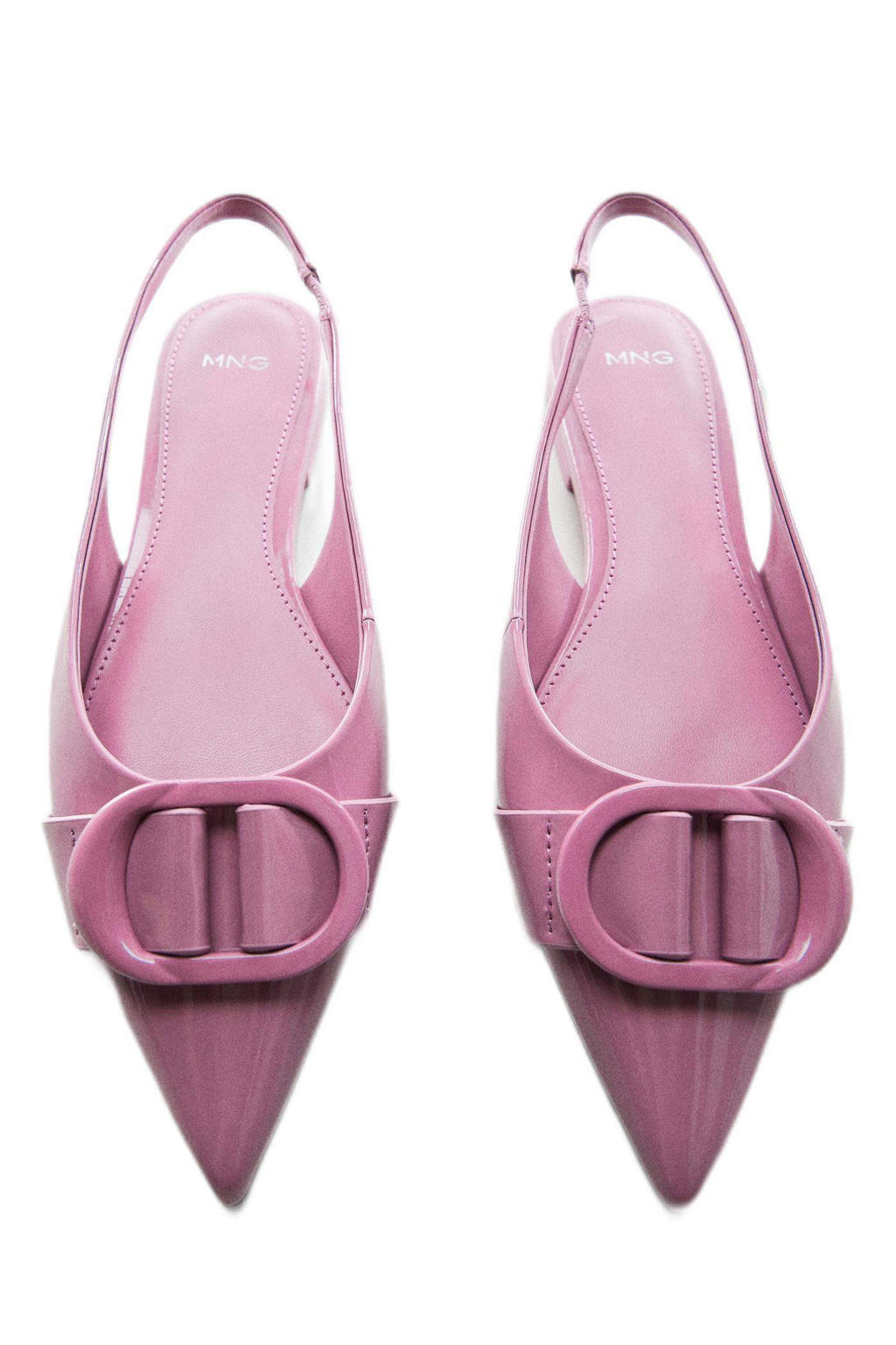 Mango lak slingback loafers lila | wehkamp