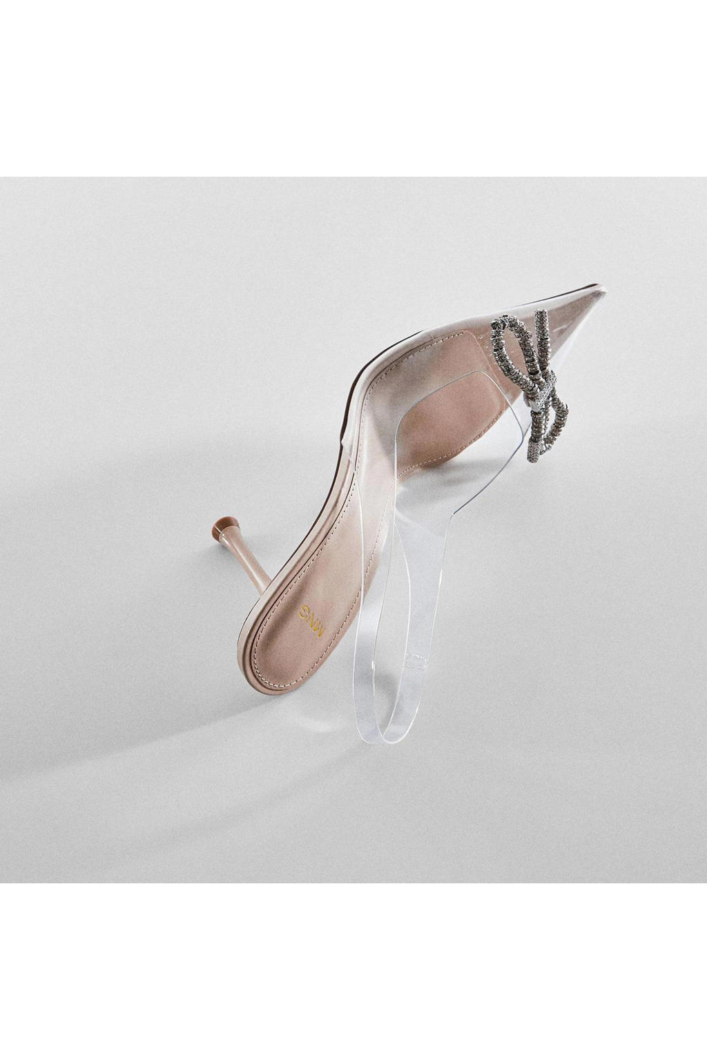 Mango slingback pumps met strass transparant | wehkamp