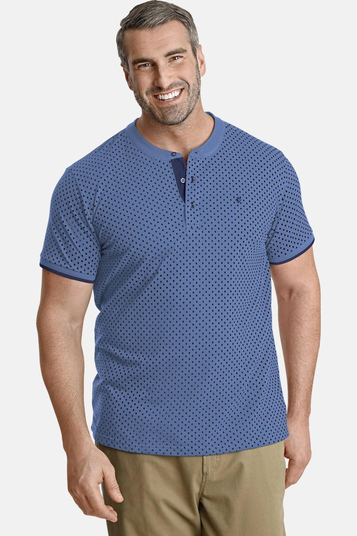 Charles Colby regular fit T-shirt DUKE COLIN Plus Size met all over ...