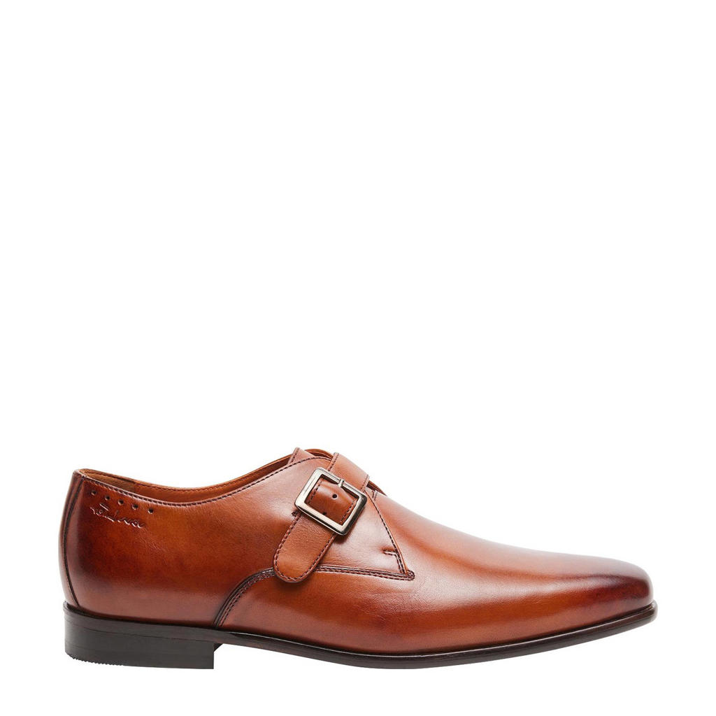 Van Lier leren gespschoenen cognac | wehkamp