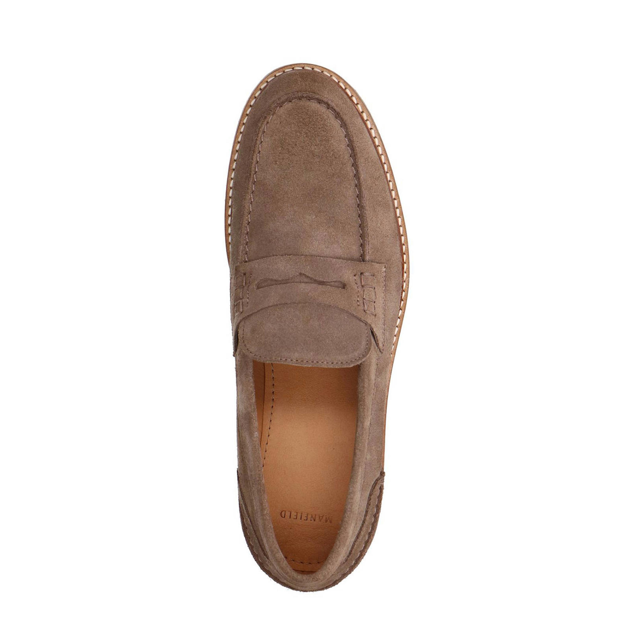 Manfield suède instappers taupe | wehkamp