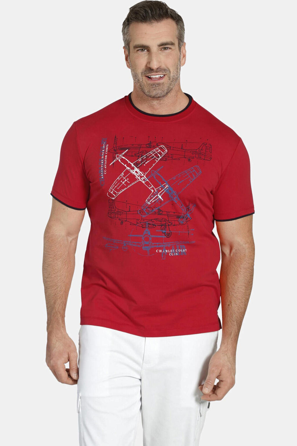 Charles Colby regular fit T-shirt EARL DILLONS Plus Size met ...