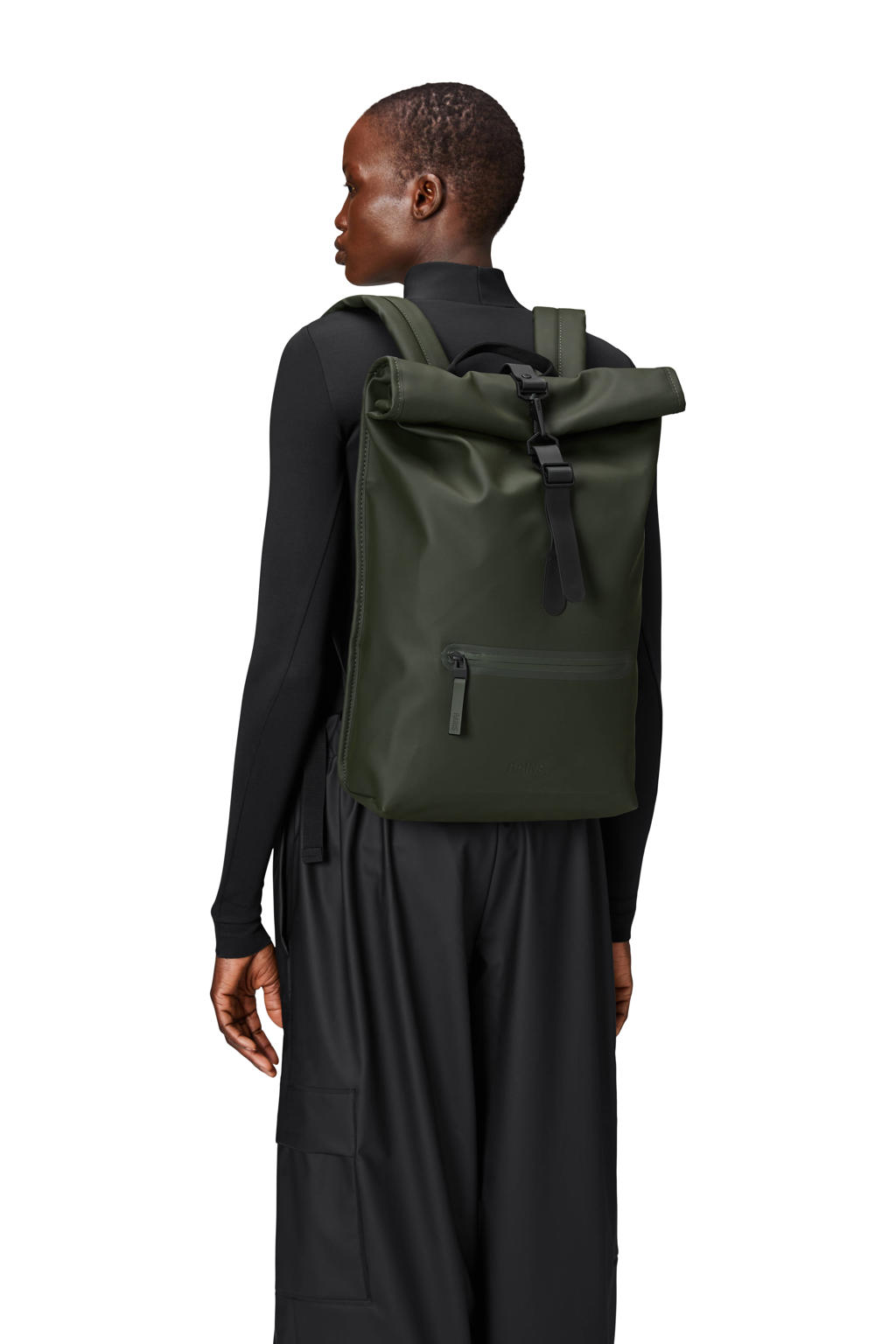 Rains rugzak Rolltop Rucksack W3 kaki | wehkamp