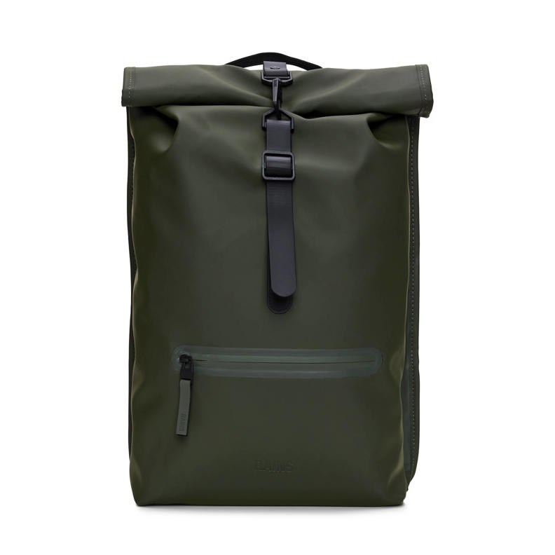 Rains rugzak Rolltop Rucksack W3 kaki | wehkamp