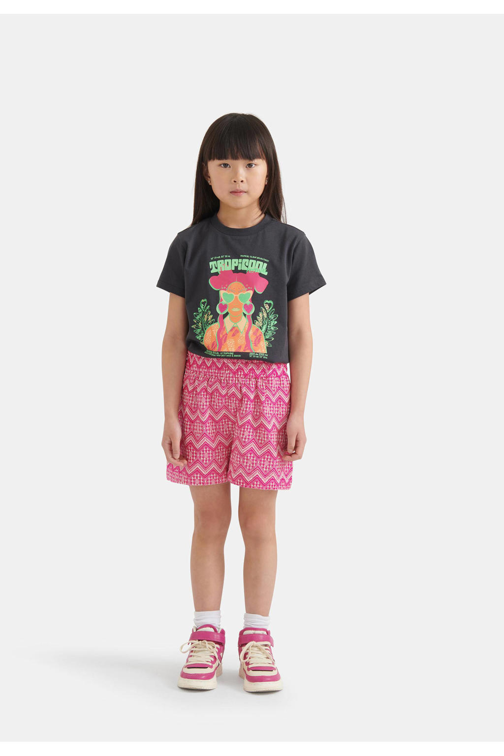 Shoeby Jill & Mitch short met all over print roze | wehkamp