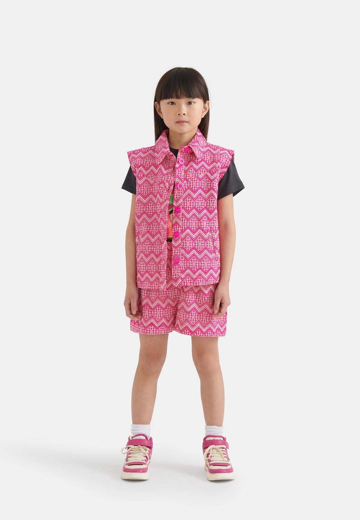 Shoeby Jill & Mitch short met all over print roze | wehkamp