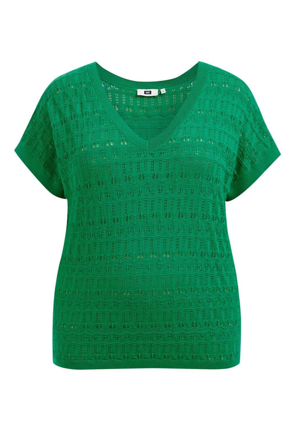WE Fashion Curve gebreide top groen | wehkamp