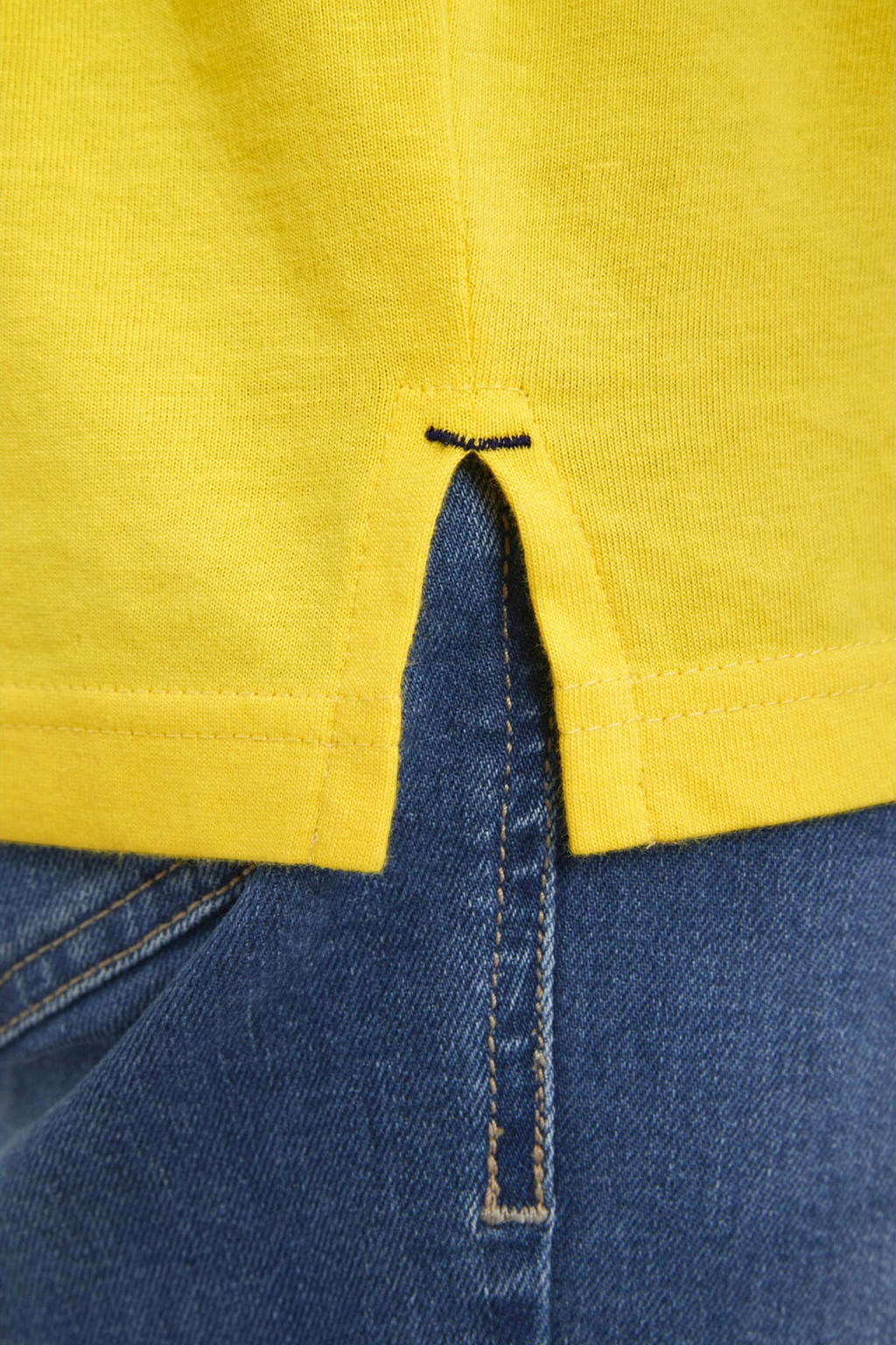 Jan Vanderstorm regular fit polo AGRIM Plus Size met printopdruk geel ...