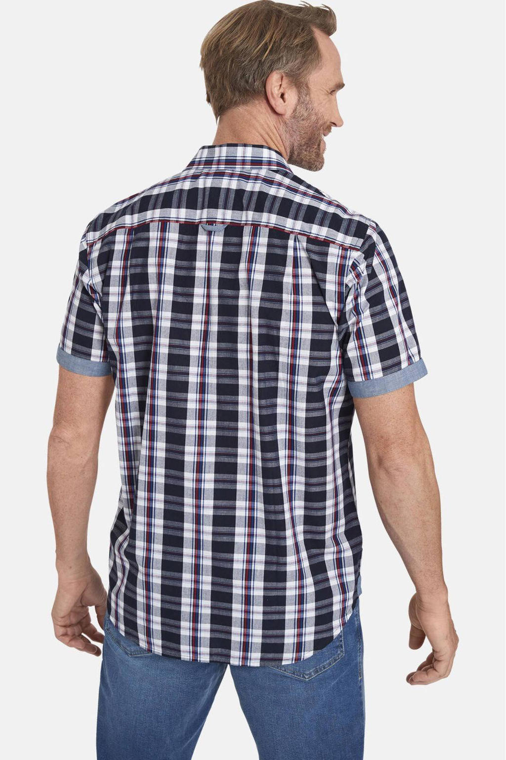 Jan Vanderstorm regular fit overhemd JAMO Plus Size donkerblauw | wehkamp