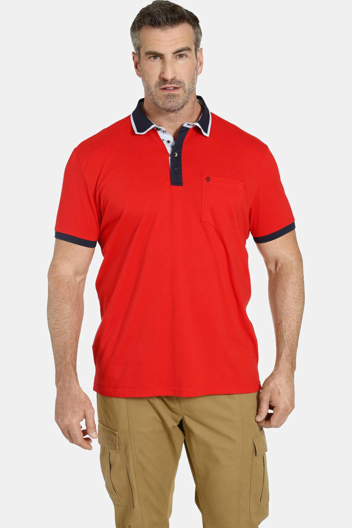Charles Colby regular fit polo EARL SPENCER Plus Size rood | wehkamp