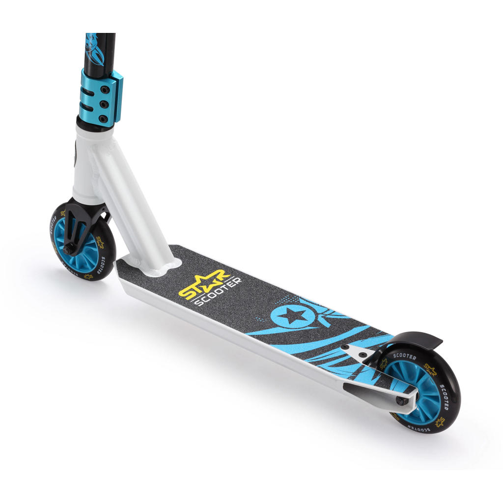 STAR SCOOTER Freestyle Jump alu stuntstep, 110mm Mini , wit / blauw ...