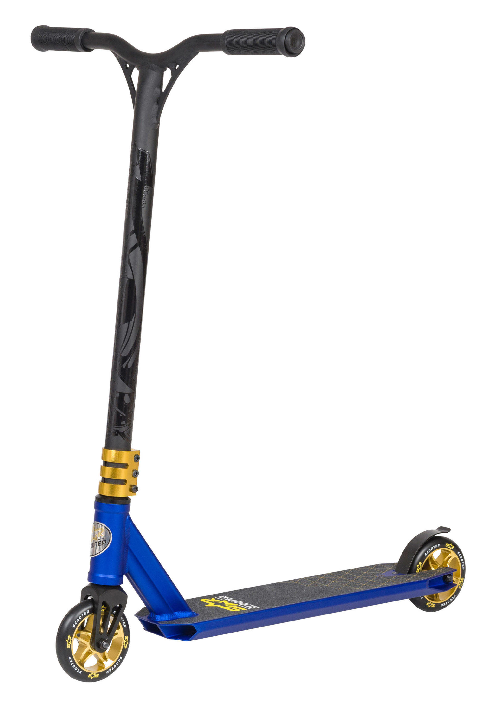 STAR SCOOTER Freestyle Jump alu stuntstep, 110mm Semi Pro, blauw / goud ...