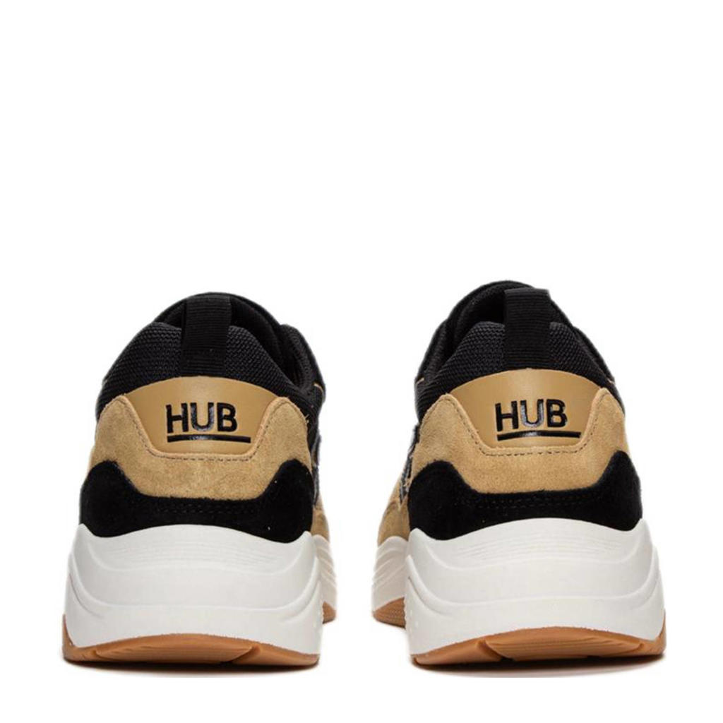 HUB Glide suède sneakers beige/zwart | wehkamp