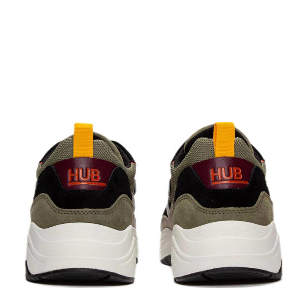 HUB Glide suède sneakers groen | wehkamp