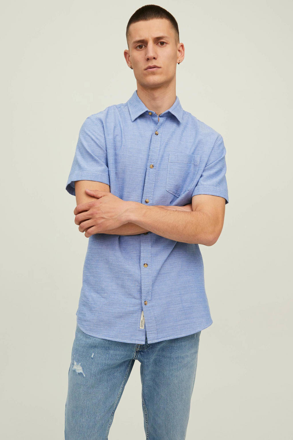 JACK & JONES ORIGINALS geruit regular fit overhemd JORABEL ensign blue ...