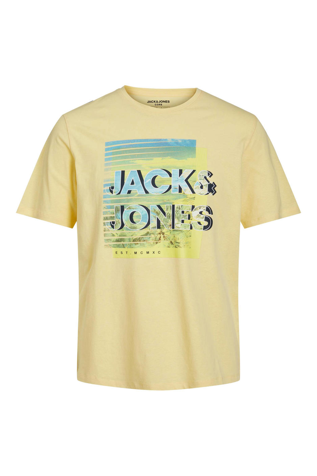 JACK & JONES CORE regular fit T-shirt JCOBOOSTER met printopdruk pale ...
