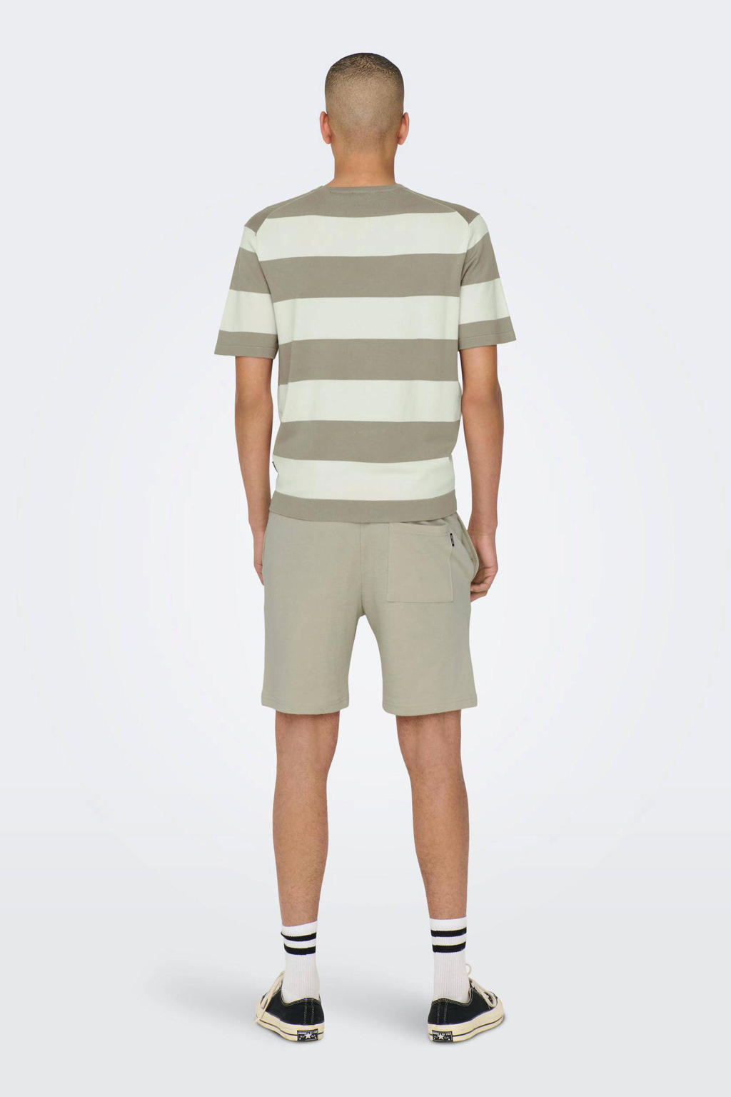 ONLY & SONS gestreept regular fit T-shirt ONSWYLER Vintage Khaki | wehkamp