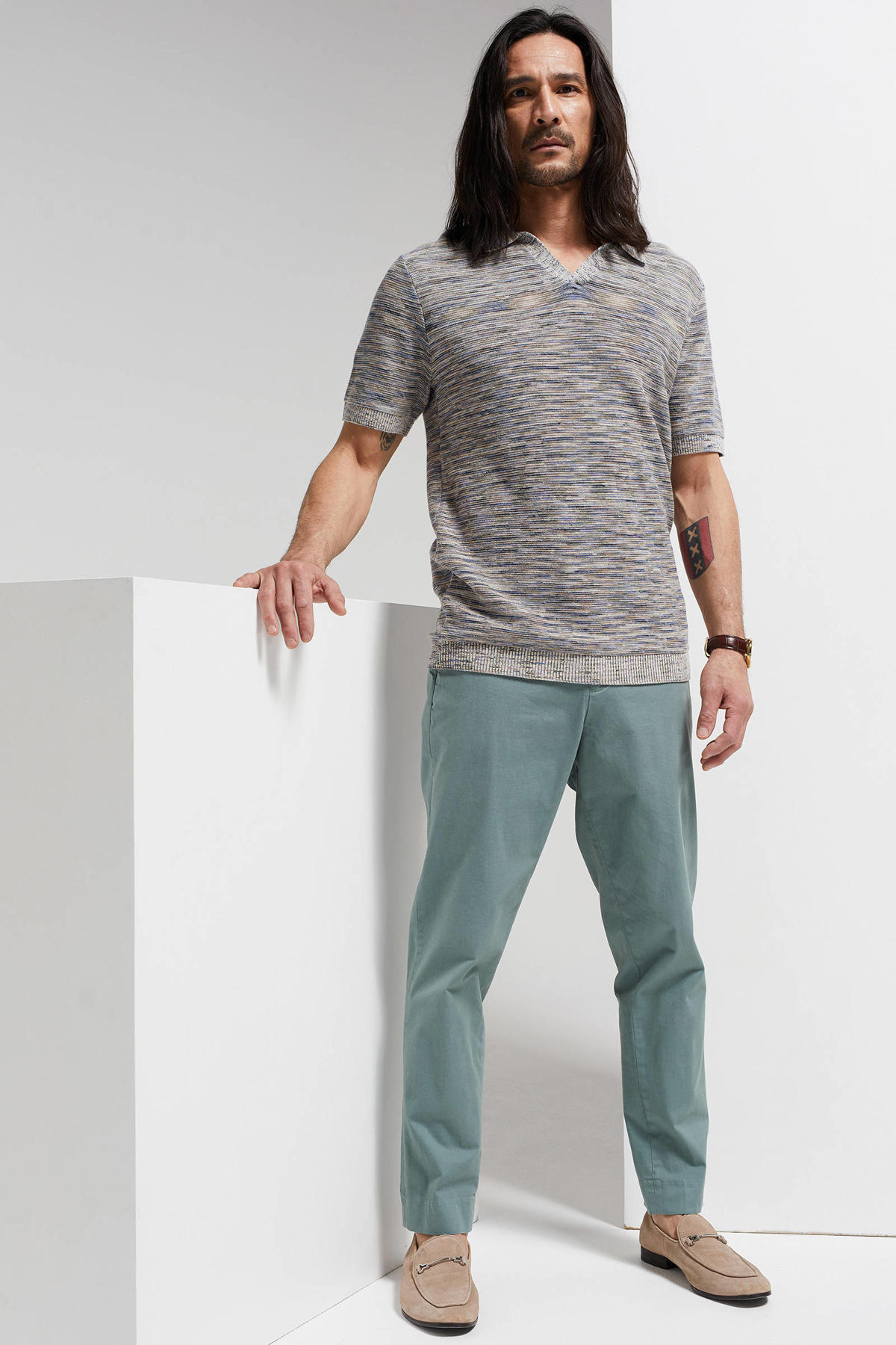 WE Fashion Van Gils slim fit chino blue note | wehkamp