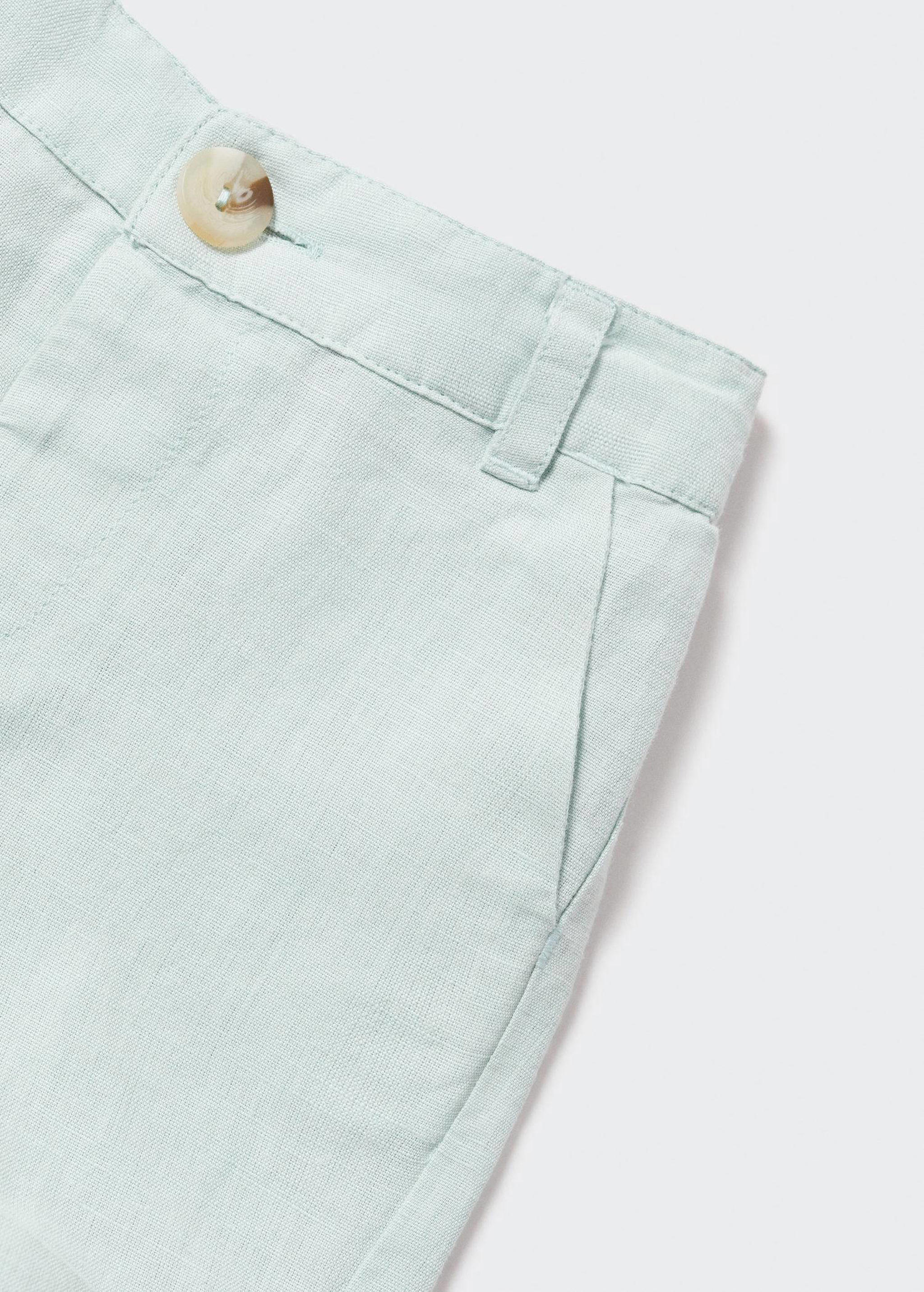 Mango Kids short met linnen pastelgroen | wehkamp