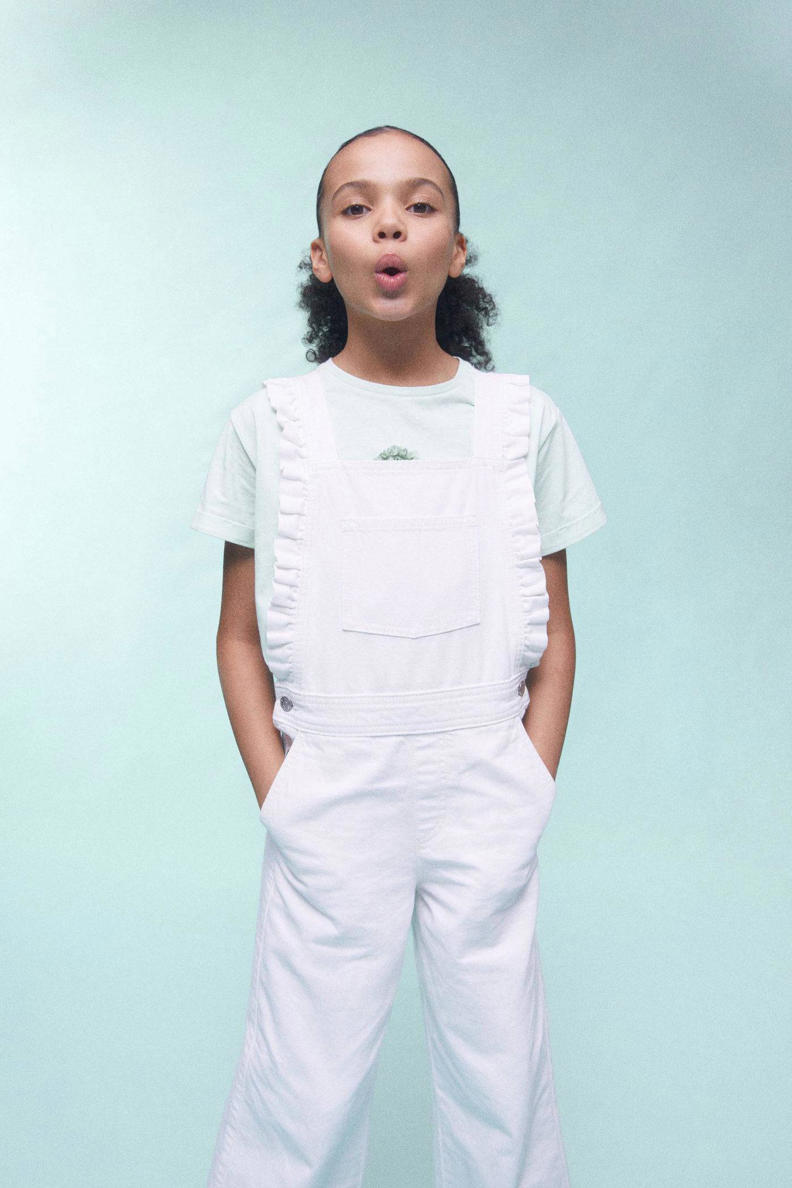 Mango Kids regular fit tuinbroek wit | wehkamp