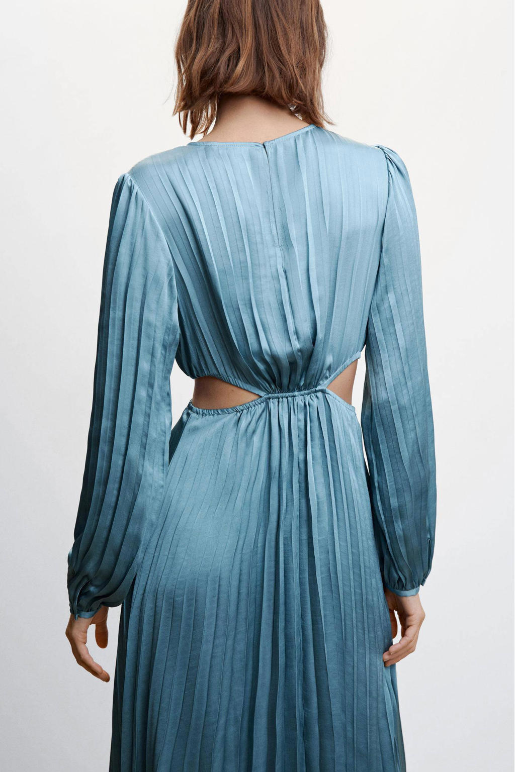 Mango Satijnen Maxi Jurk Blauw Wehkamp