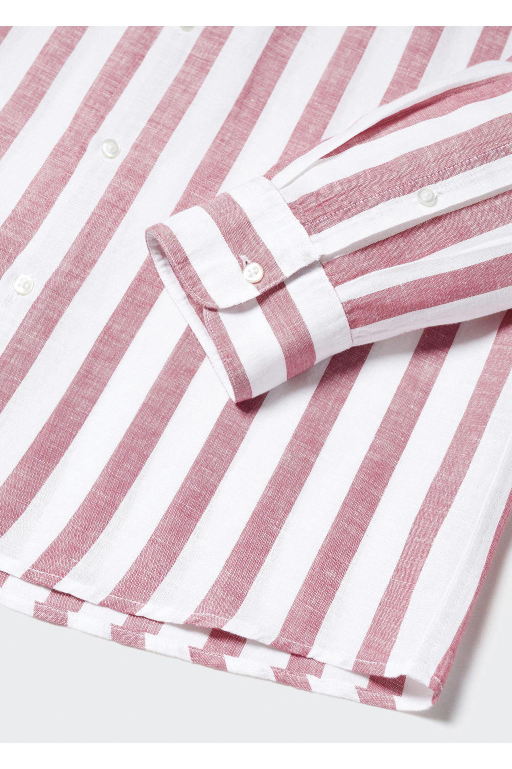 Mango Man gestreept regular fit overhemd donker paars | wehkamp