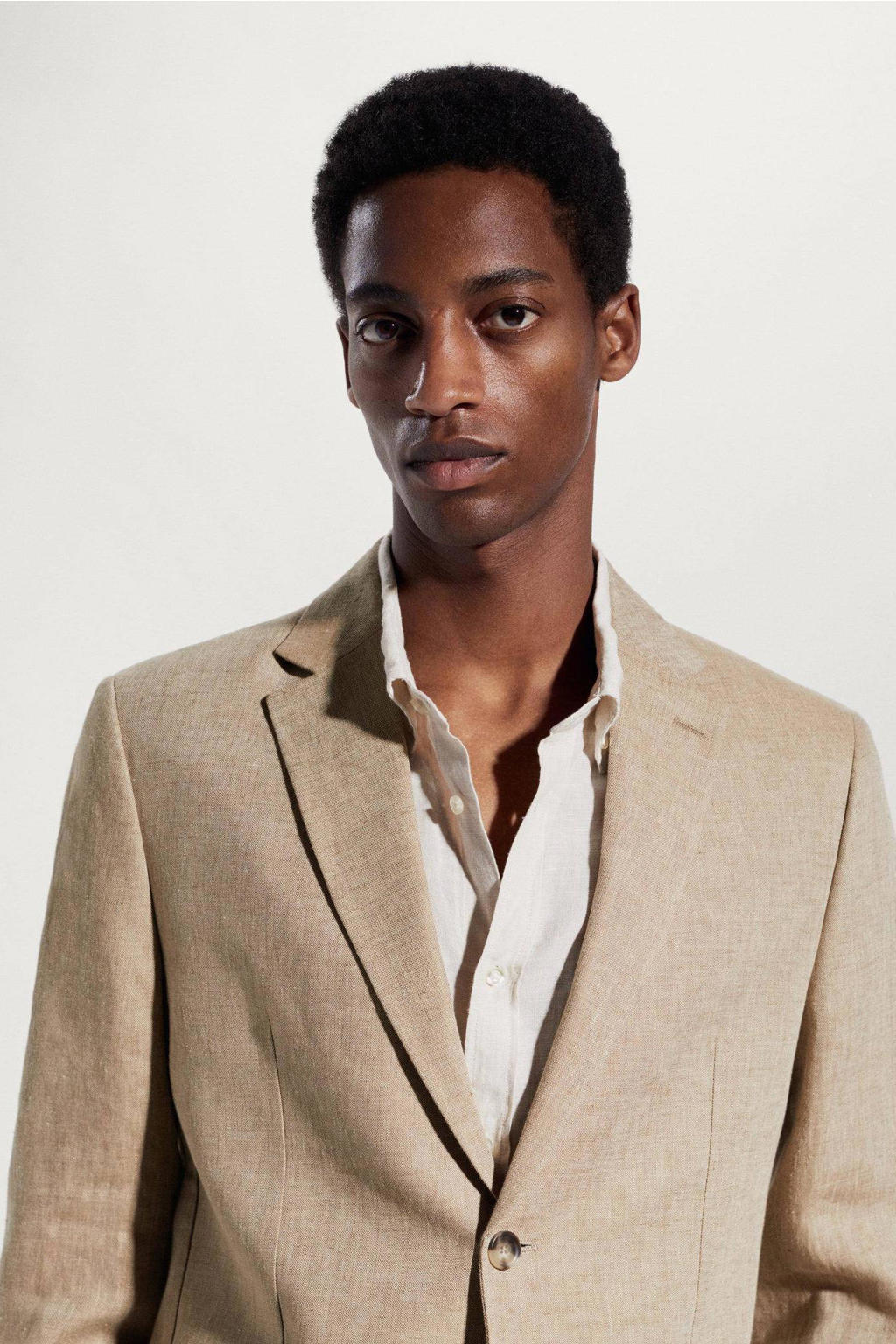 Mango Man slim fit colbert licht beige | wehkamp