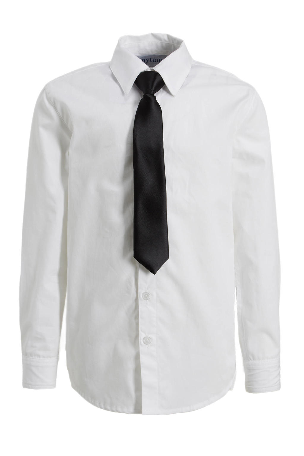 anytime overhemd met stropdas wit | wehkamp