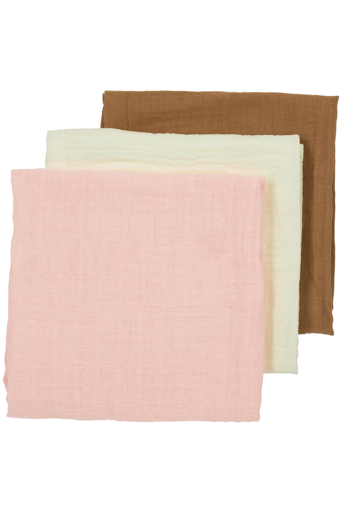 Meyco hydrofiele luier - set van 3 Uni - Offwhite/Soft Pink/Toffee ...
