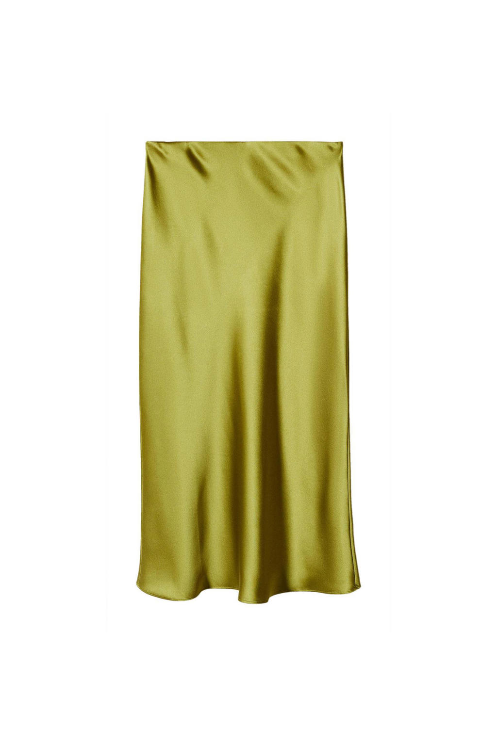 Mango satijnen midi rok groen | wehkamp