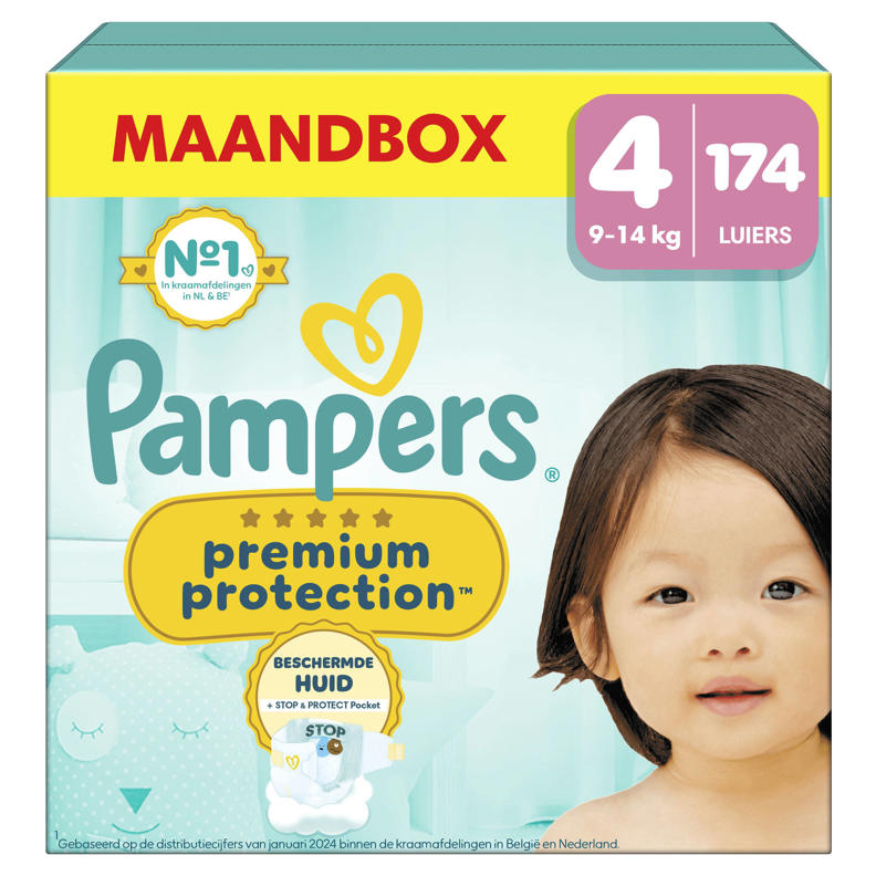 Pampers Premium Protection Maat 4 maandbox - 174 luiers - 9kg-14kg | wehkamp