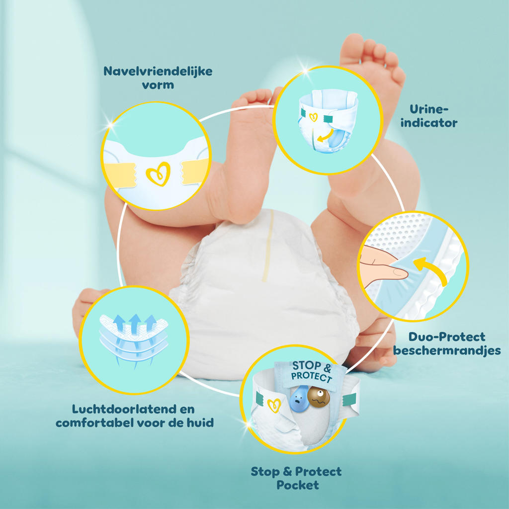 Pampers Premium Protection Maat 1 maandbox - 180 luiers - 2kg - 5kg | wehkamp