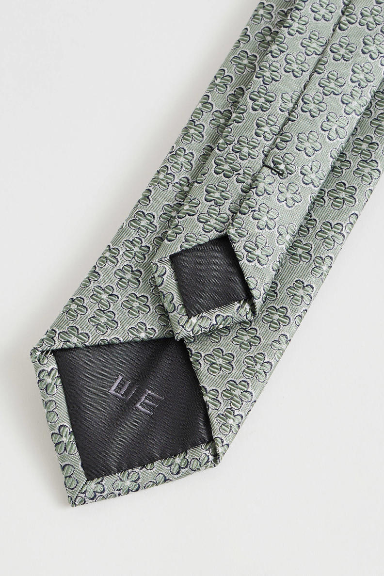 WE Fashion stropdas met bloemenprint groen | wehkamp
