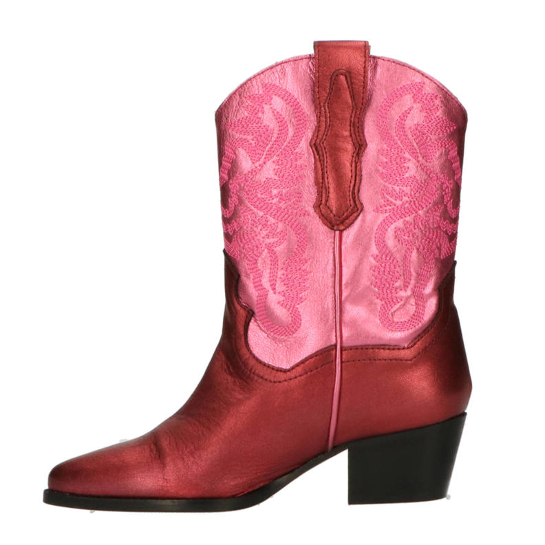 DWRS Brady leren cowboylaarzen roze | wehkamp