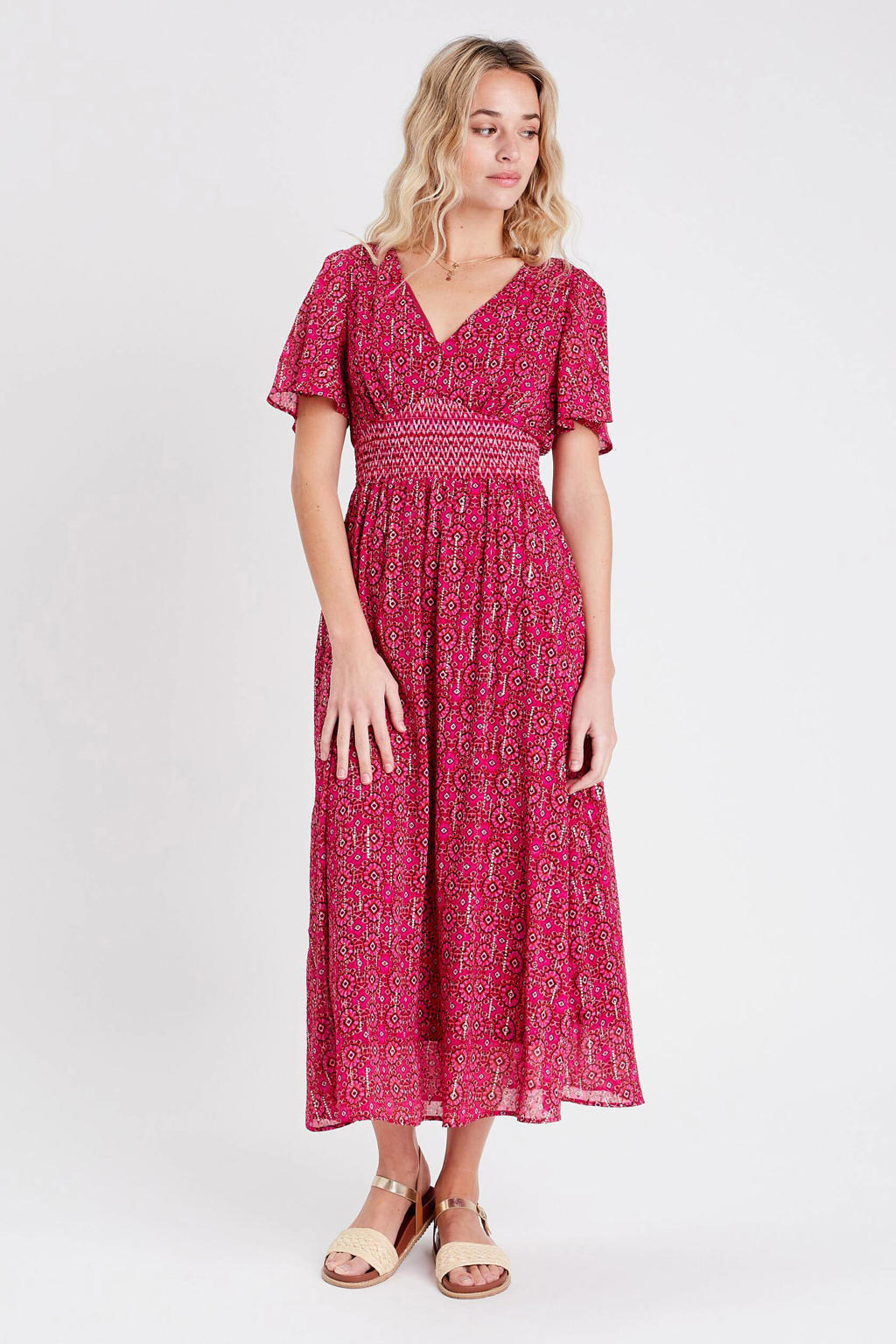 Cache Cache semi-transparante jurk met all over print en plooien ...