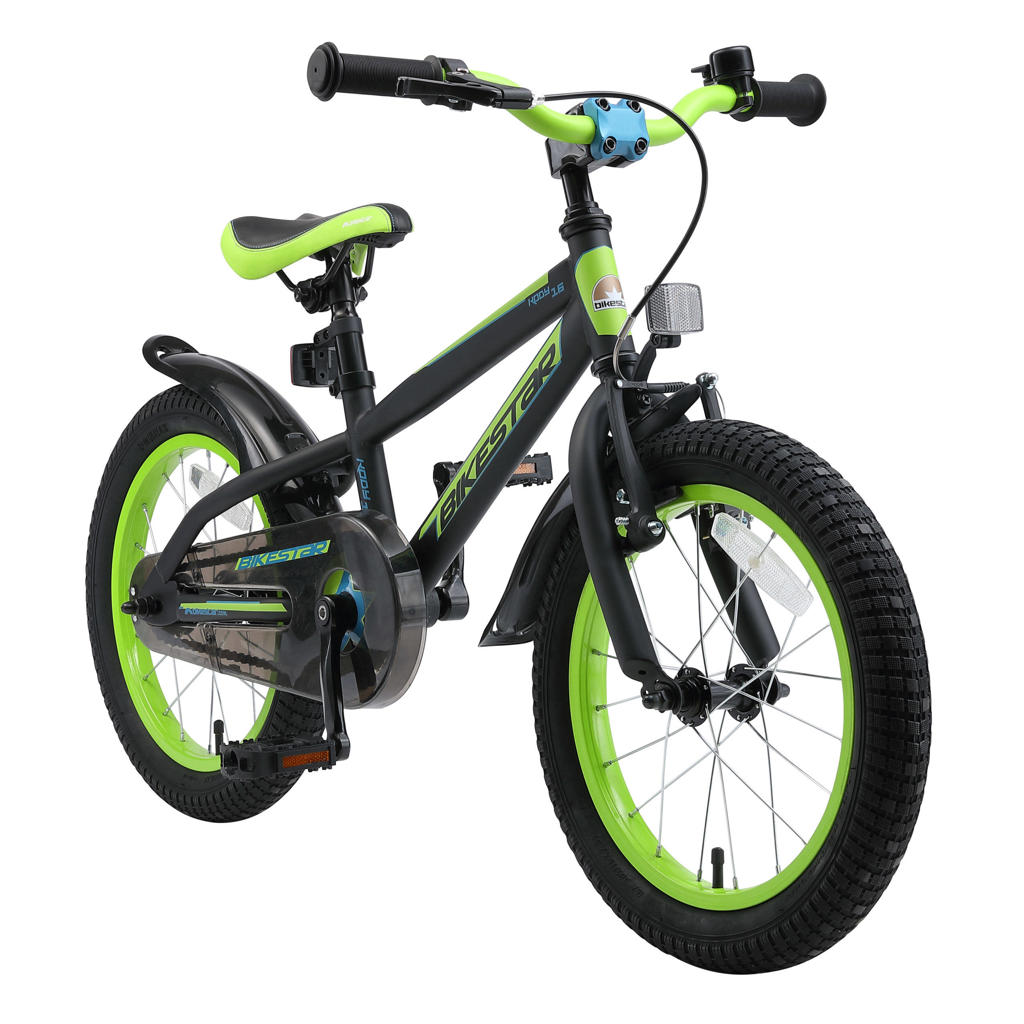 BikeStar Urban Jungle kinderfiets 16 inch zwart /groen | wehkamp