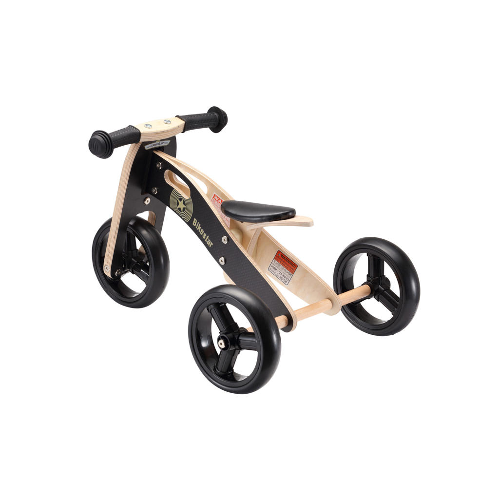 BikeStar mini loopfiets 2 in 1, hout, zwart | wehkamp