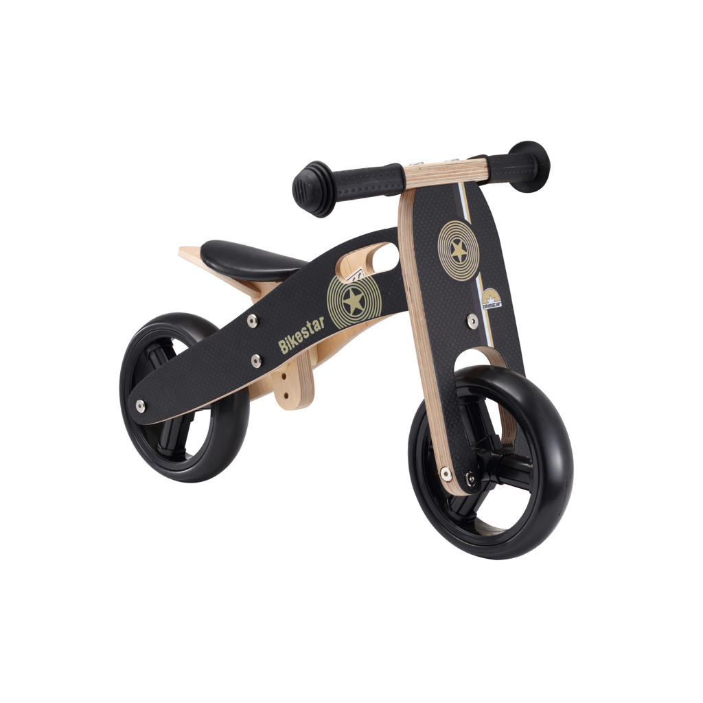 BikeStar mini loopfiets 2 in 1, hout, zwart | wehkamp