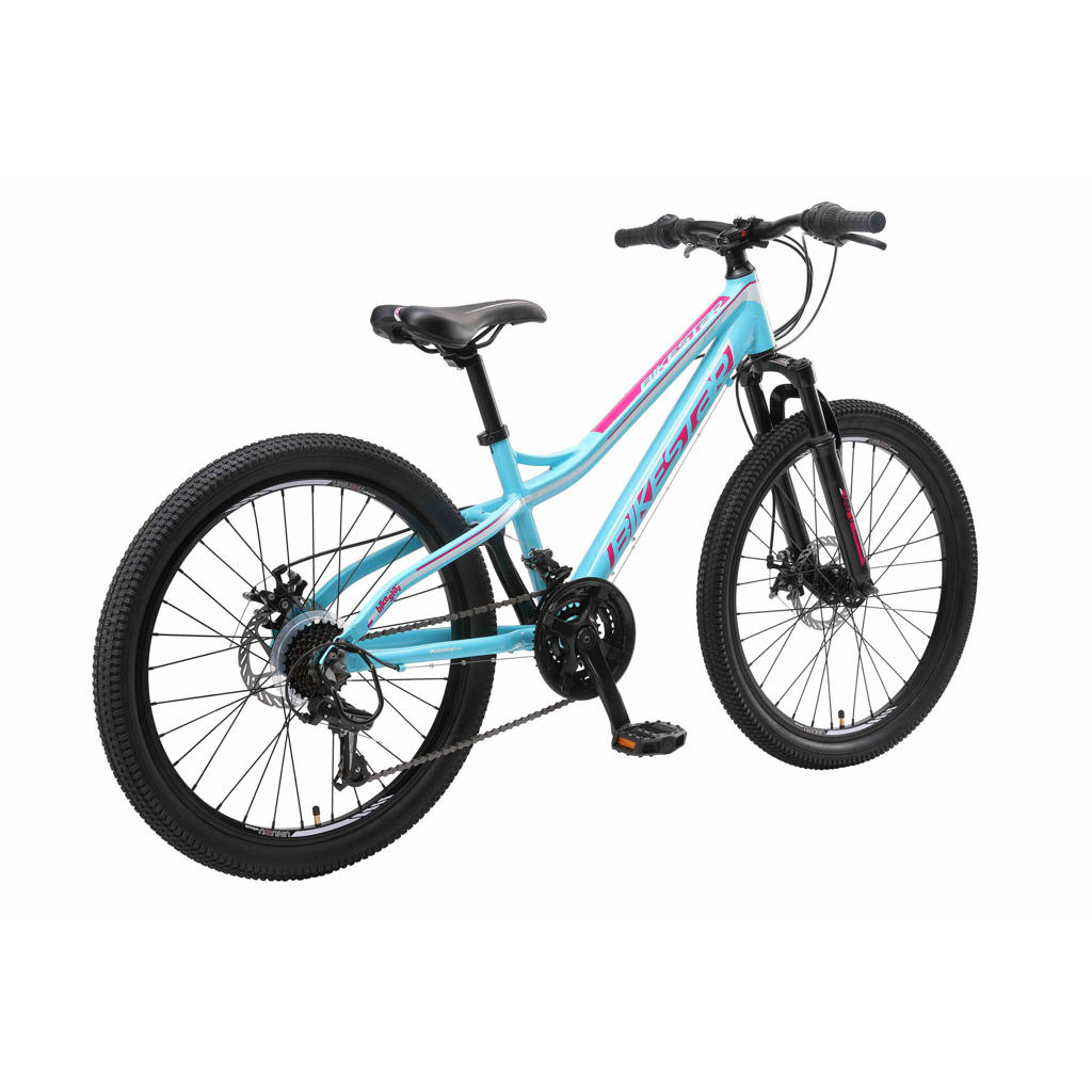 BikeStar hardtail MTB kinderfiets 24 inch turquoise /wit, 21 speed ...