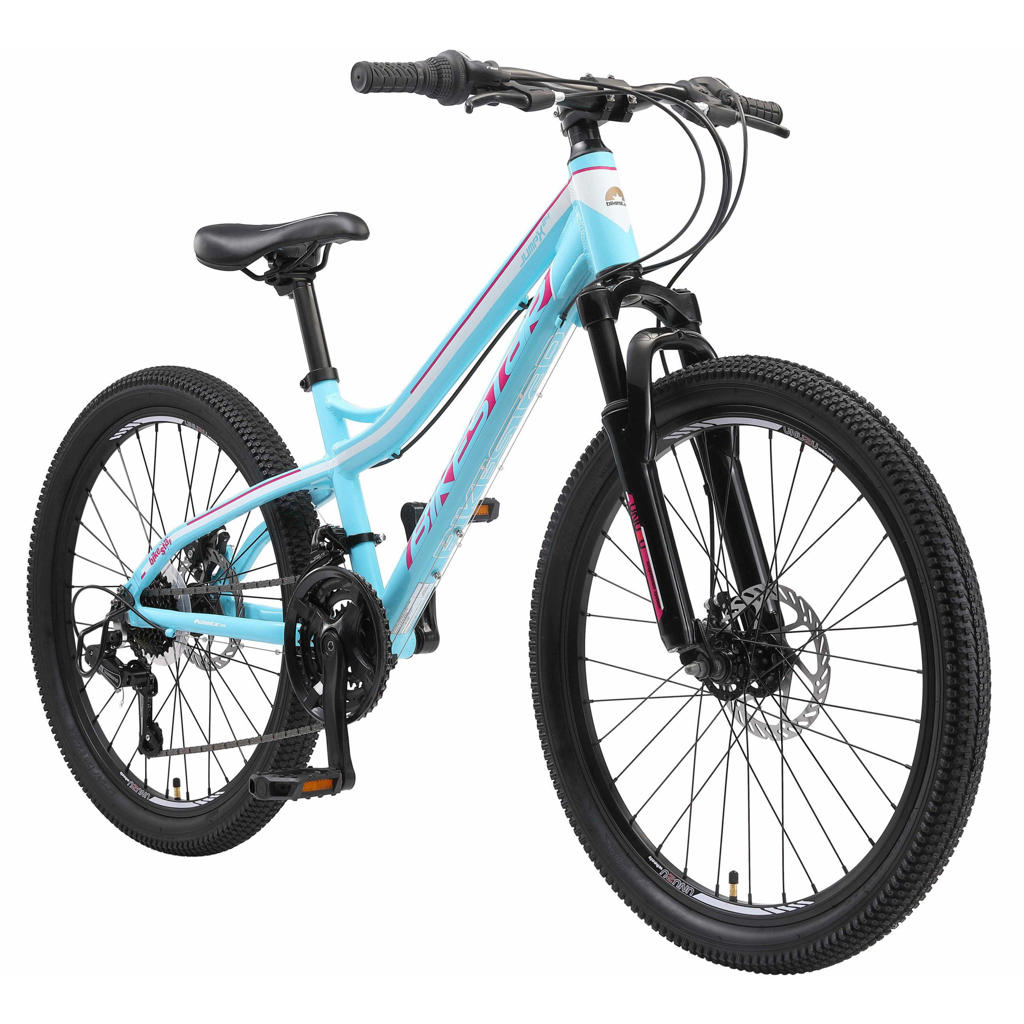BikeStar hardtail MTB kinderfiets 24 inch turquoise /wit, 21 speed ...