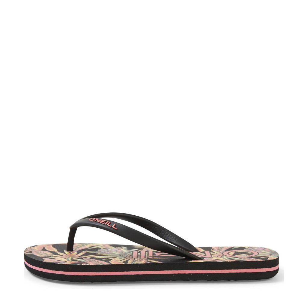 O'Neill Moya teenslippers met bloemenprint zwart | wehkamp