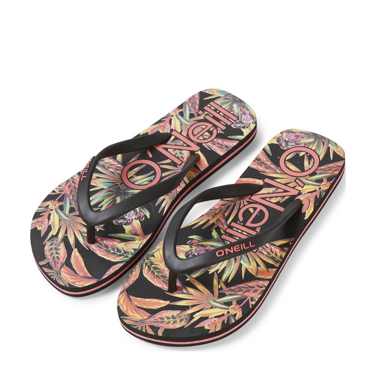 O'Neill Moya teenslippers met bloemenprint zwart | wehkamp
