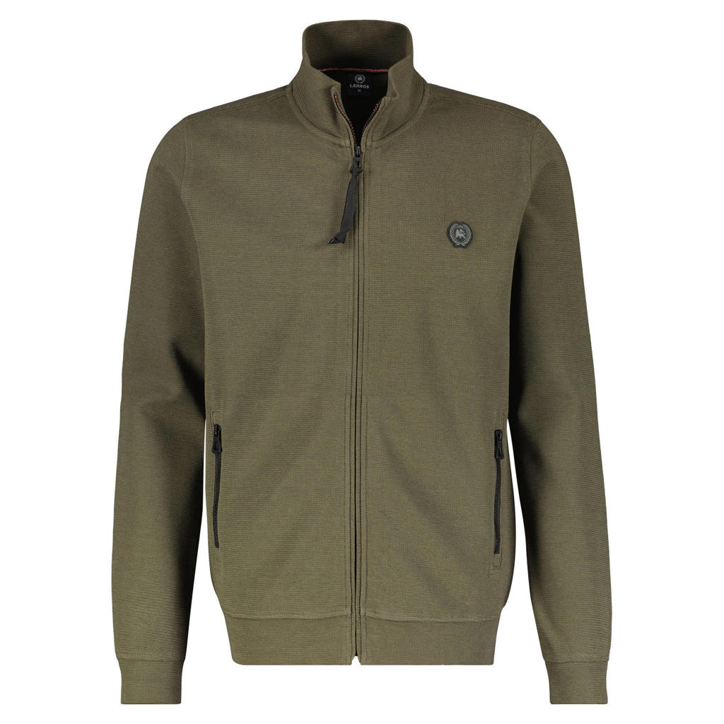 LERROS sweatvest met logo aged olive | wehkamp
