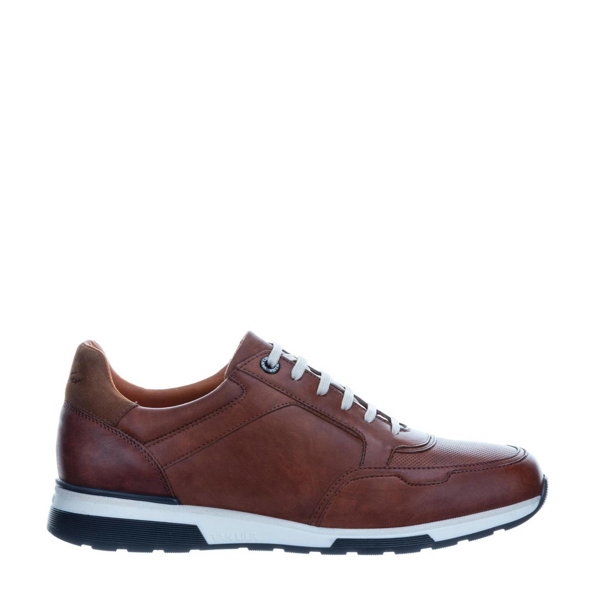 Van Lier Positano leren sneakers cognac | wehkamp