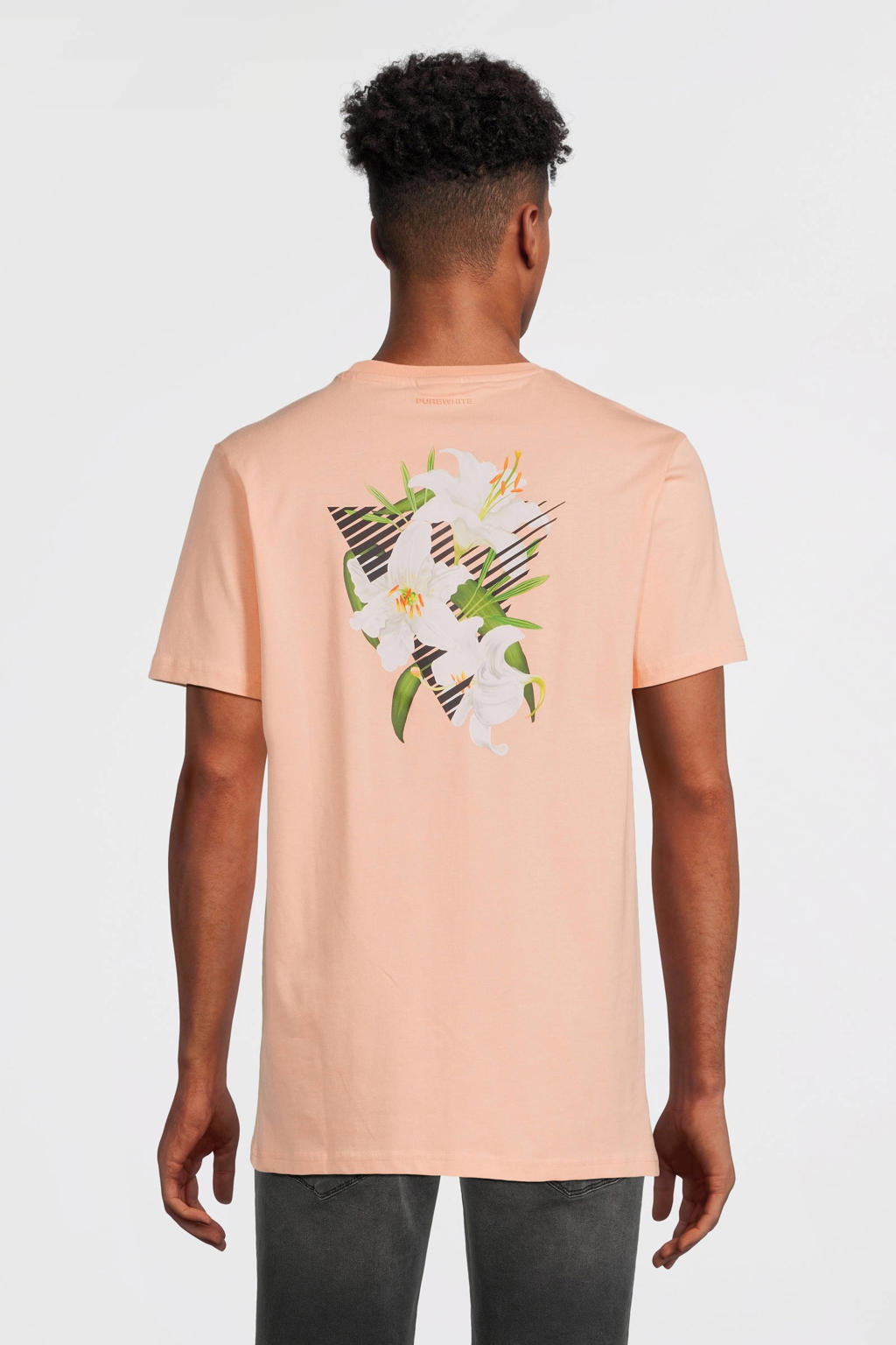 Pure Path regular fit T-shirt met backprint orange | wehkamp