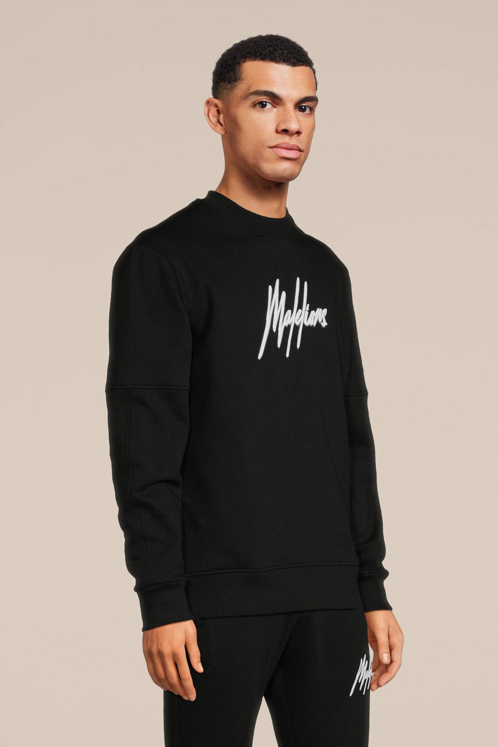 Malelions sweater met logo black/white | wehkamp