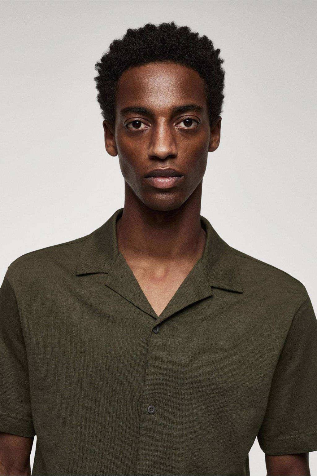 Mango Man regular fit overhemd khaki | wehkamp