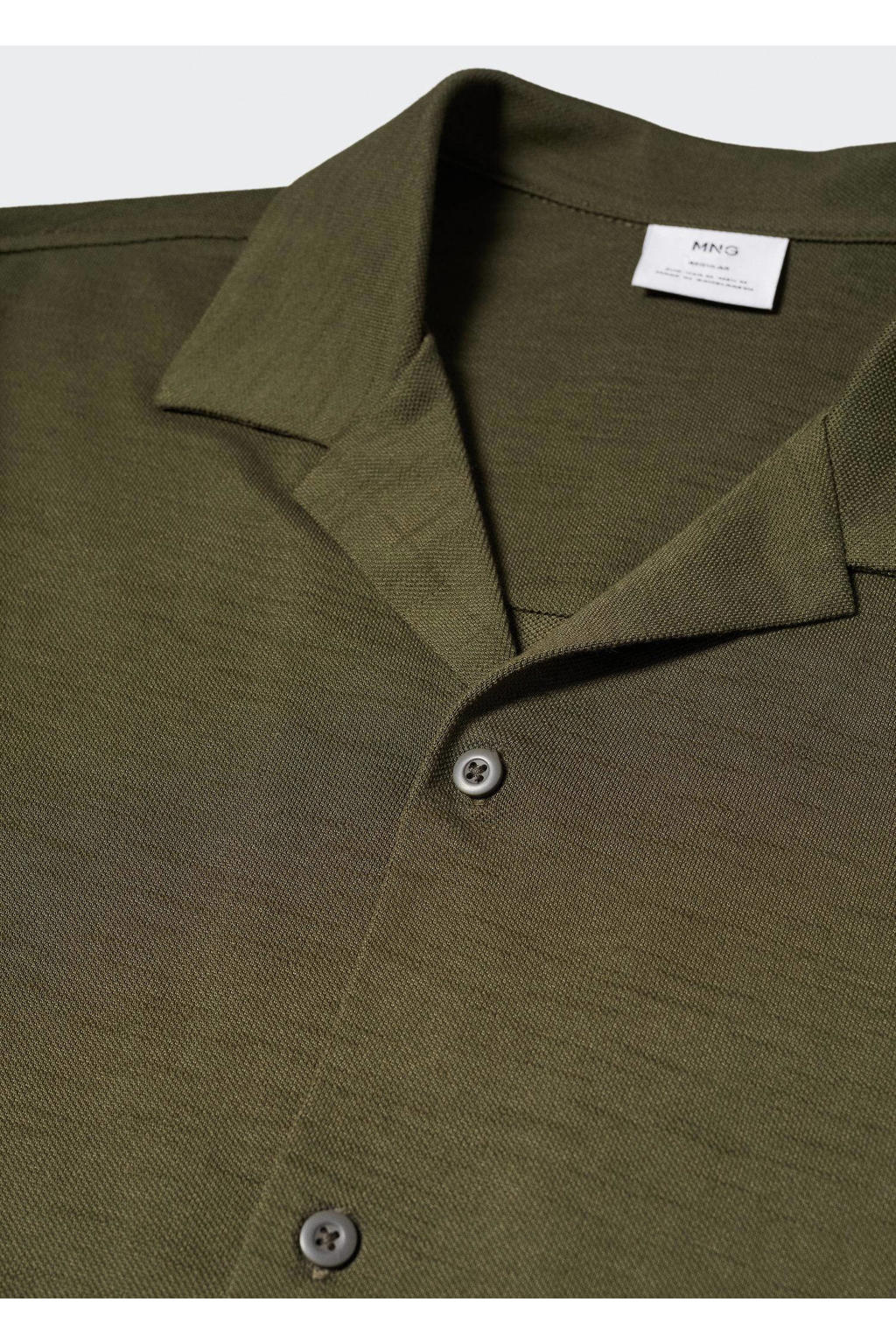 Mango Man regular fit overhemd khaki | wehkamp