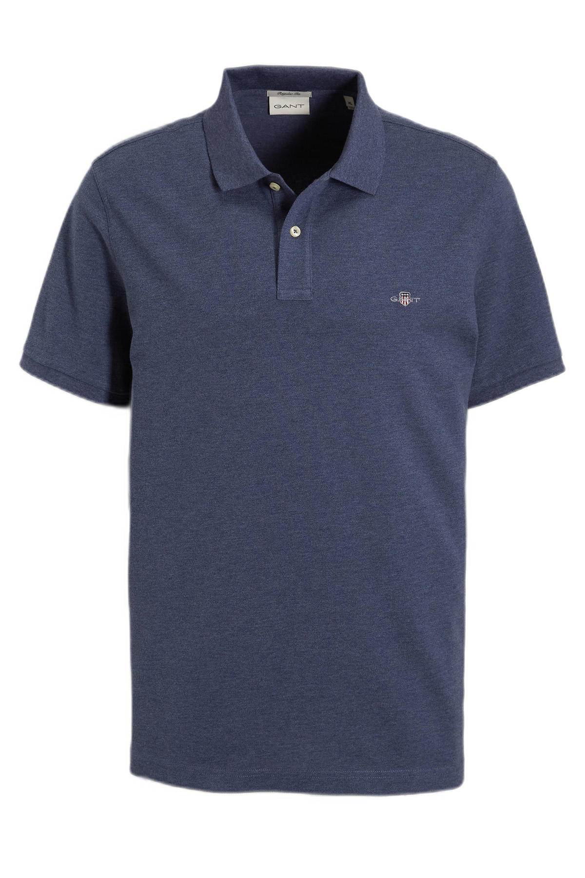 GANT regular fit polo Shield met logo dark jeans blue melange | wehkamp