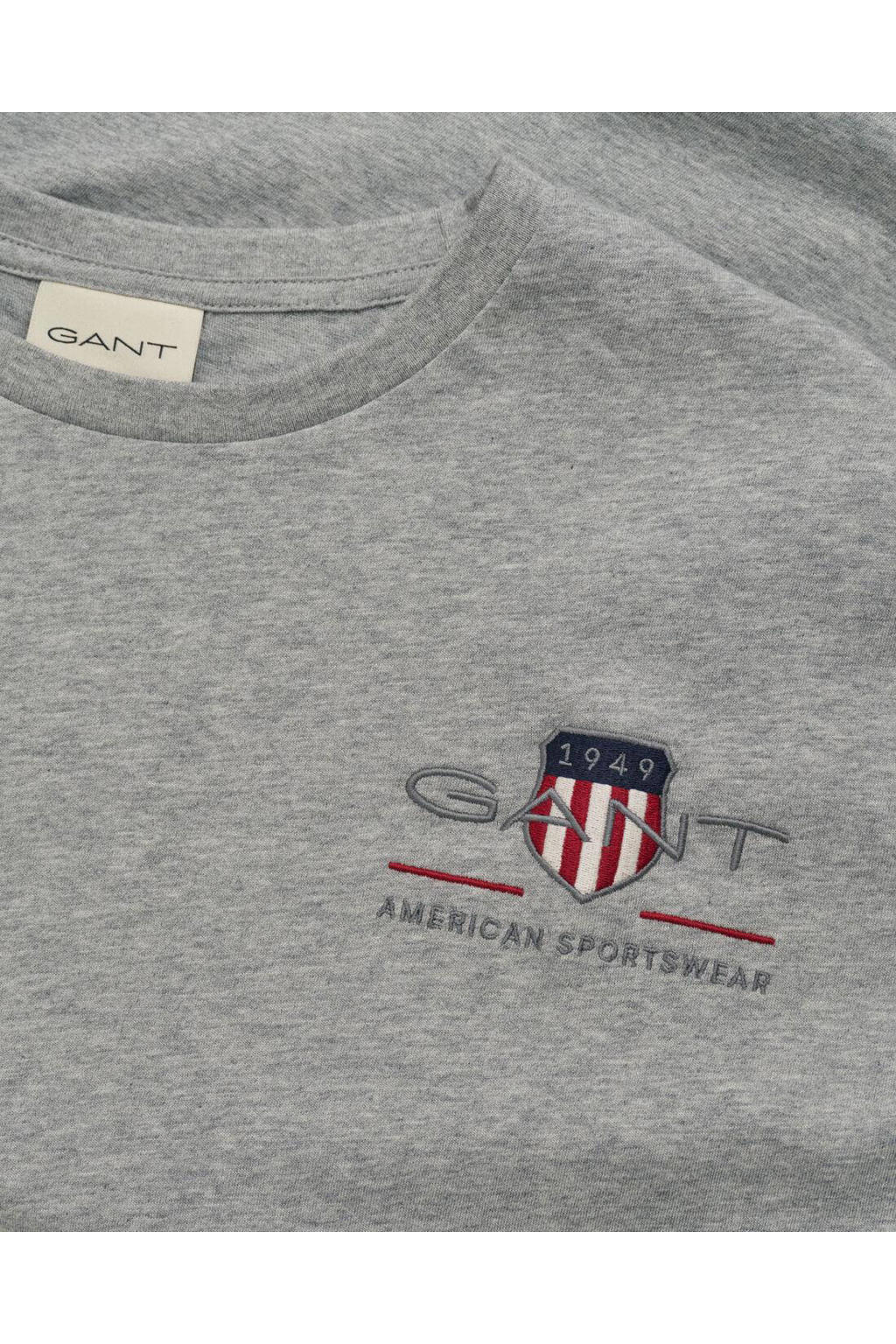 GANT regular fit T-shirt Shield met logo grey melange | wehkamp